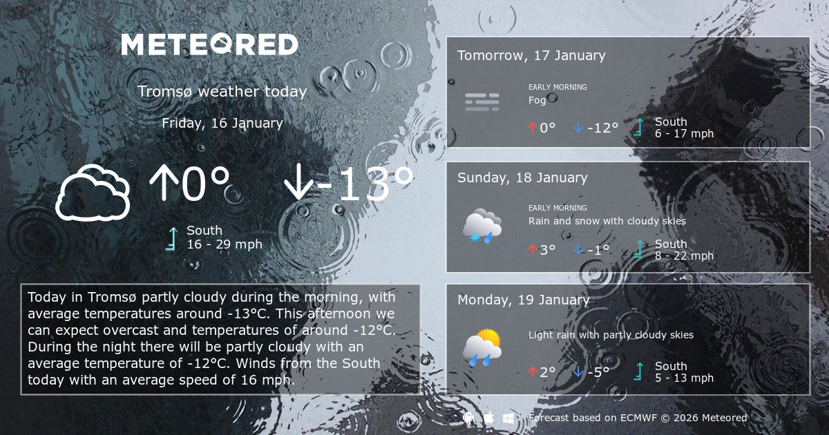 Weather Tromsø. 14 day Forecast - Meteored UK
