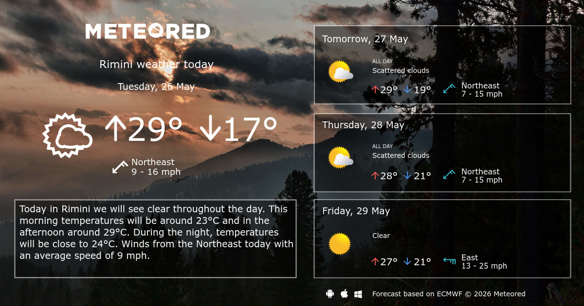 Weather Rimini. 14 day Forecast - Meteored UK