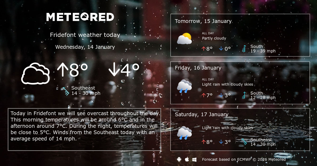 Weather Fridefont. 14 day Forecast - Meteored UK