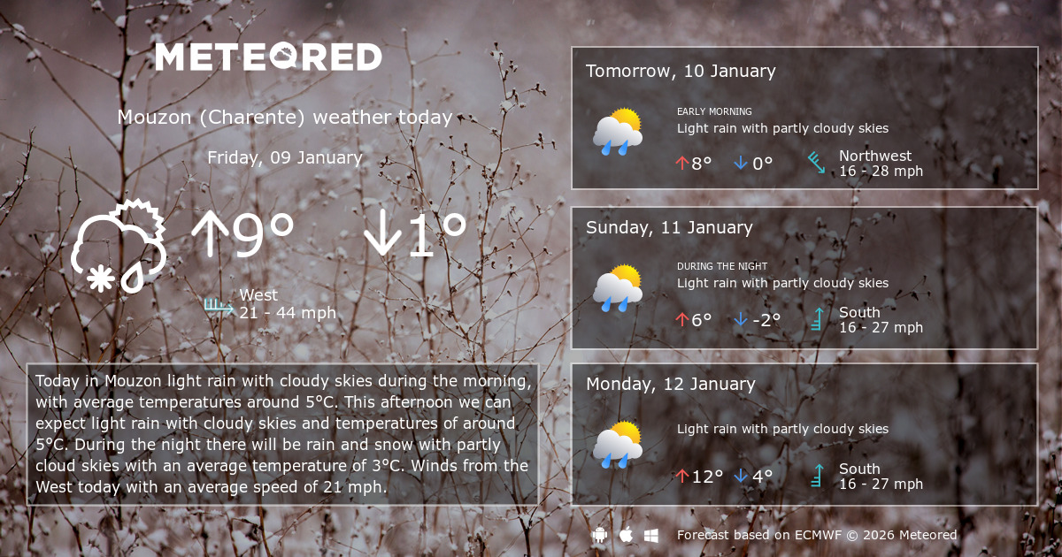 Weather Mouzon (Charente). 14 day Forecast - yourweather.co.uk | Meteored