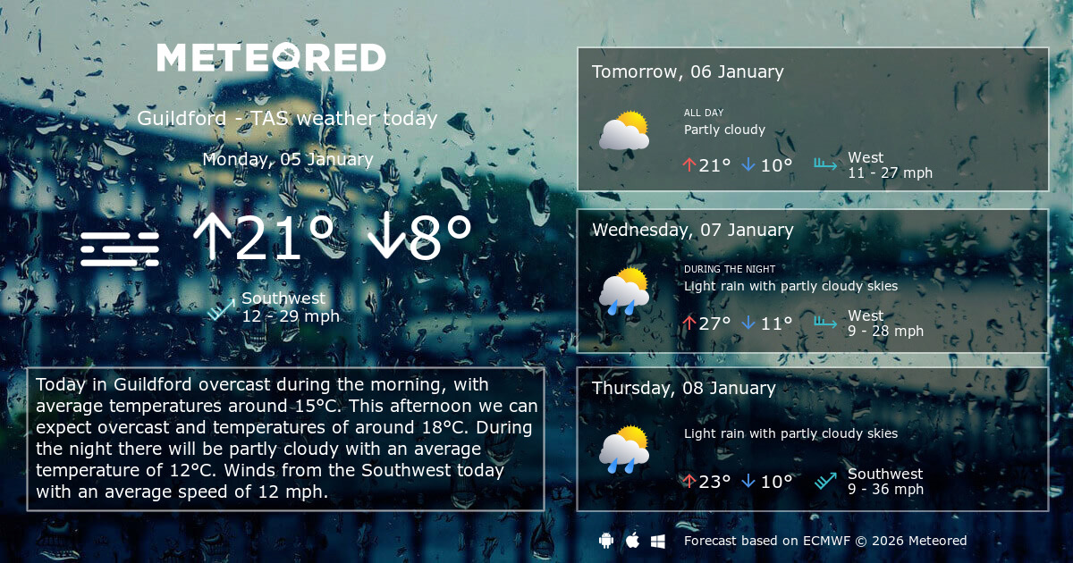 Weather Guildford - TAS. 14 day Forecast - yourweather.co.uk | Meteored