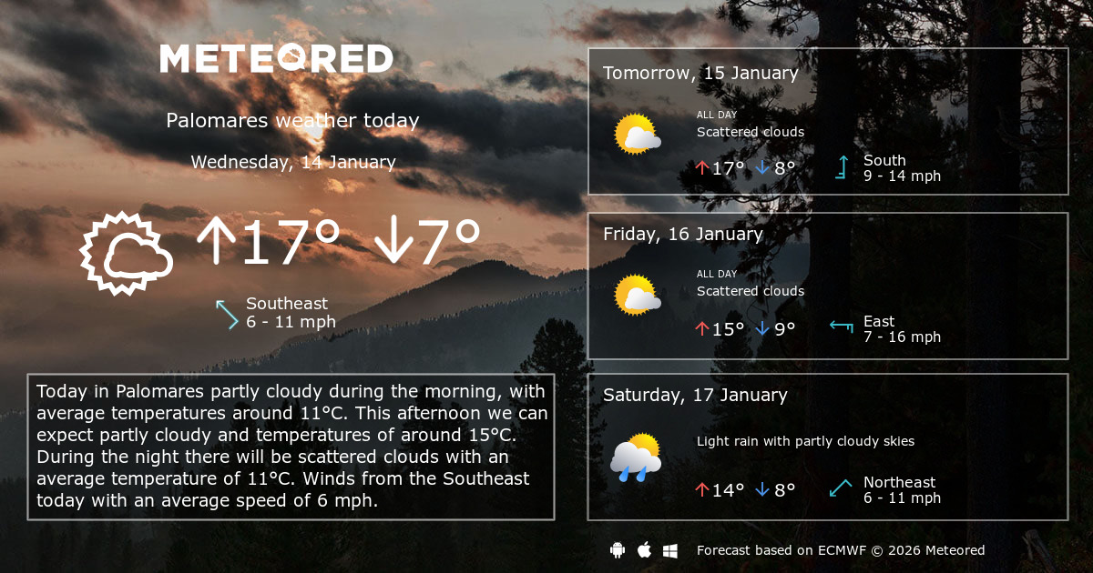 Weather Palomares. 14 day Forecast - Meteored UK